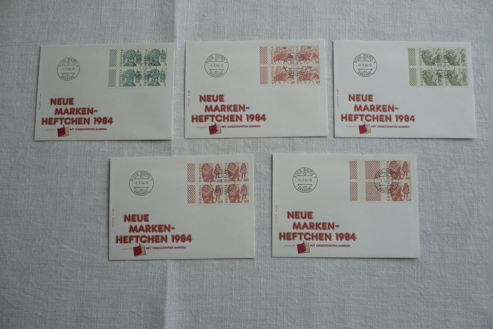 1984 5 FDC von Markenheft Volksbräuche SBK 594H1 - 599H4 | Kaufen auf Ricardo