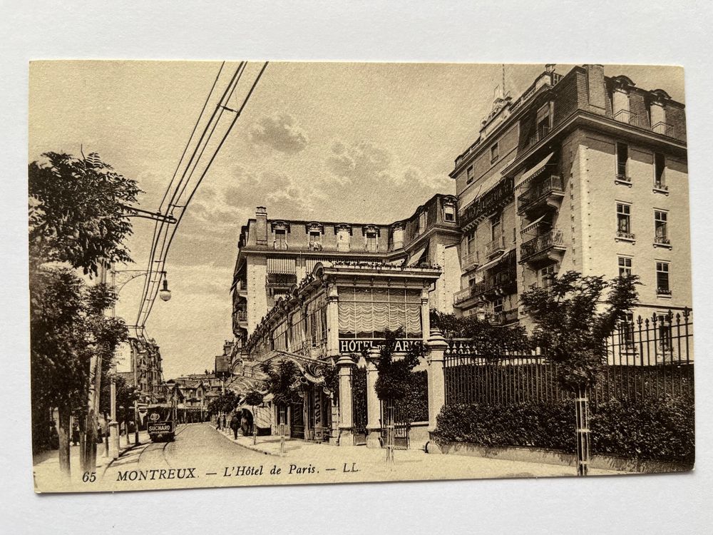 Postkarte Strassenbahn Montreu, Hotel de Paris, gut erhalten (Neu ...