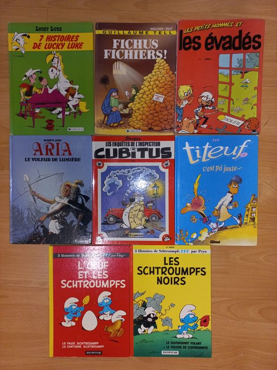 Set de 8 BD : Luke, Schtrumpf, Titeuf, Aria,.. (Gebraucht) in Biel ...