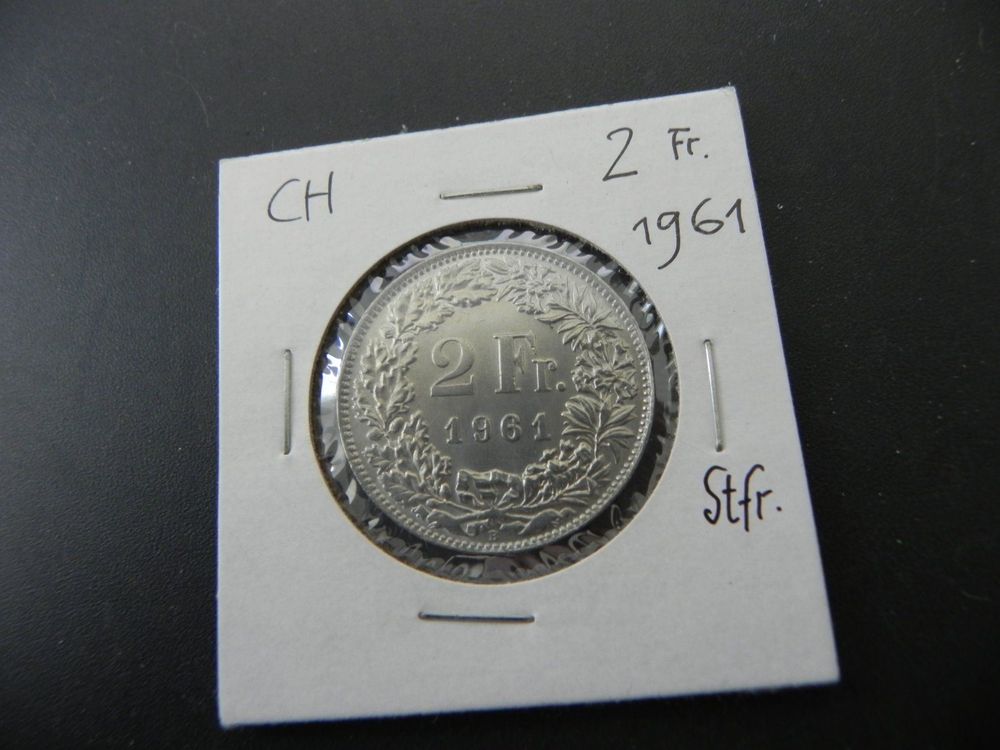 Schweiz 2 Franken 1961 Silber (Gebraucht) in Biel/Bienne für CHF 4 – mit Lieferung auf Ricardo ...