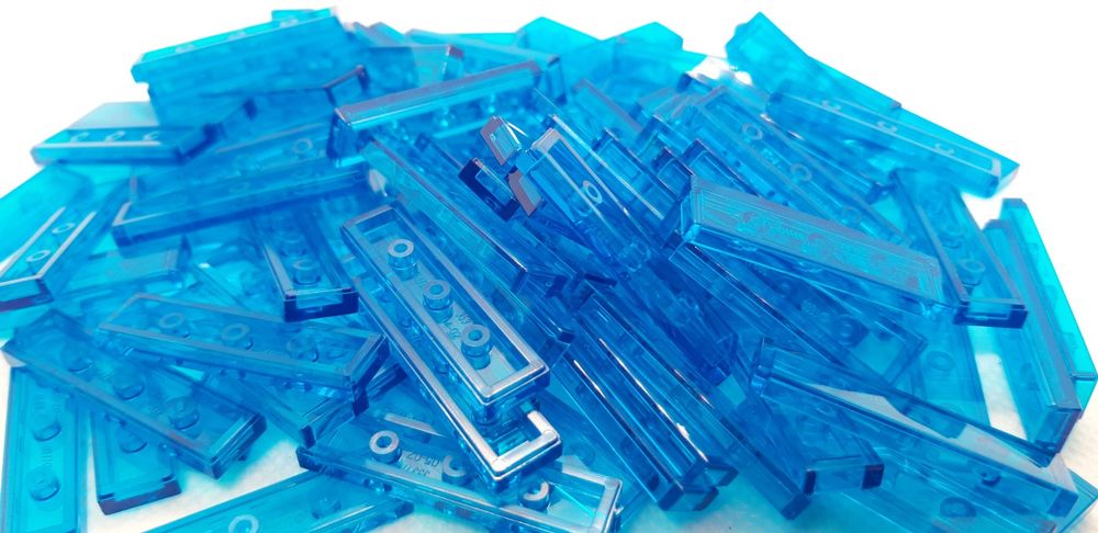 Lego 100 Stk. Flat Tile 1x4 Transparent blue (neu) (Neu (gemäss ...