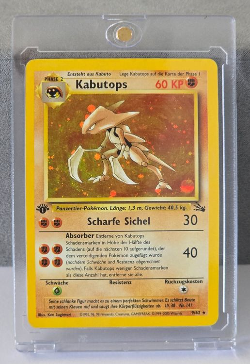 🇩🇪 Pokemon HOLO 》Fossil 1. Edition 》Kabutops 9/62 (Gebraucht) in Niederbipp für CHF 54 – mit ...