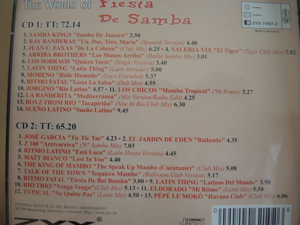 Lot 15 CD Samba Festa Brasil Music Brazil Carnival Lambada (Gebraucht ...