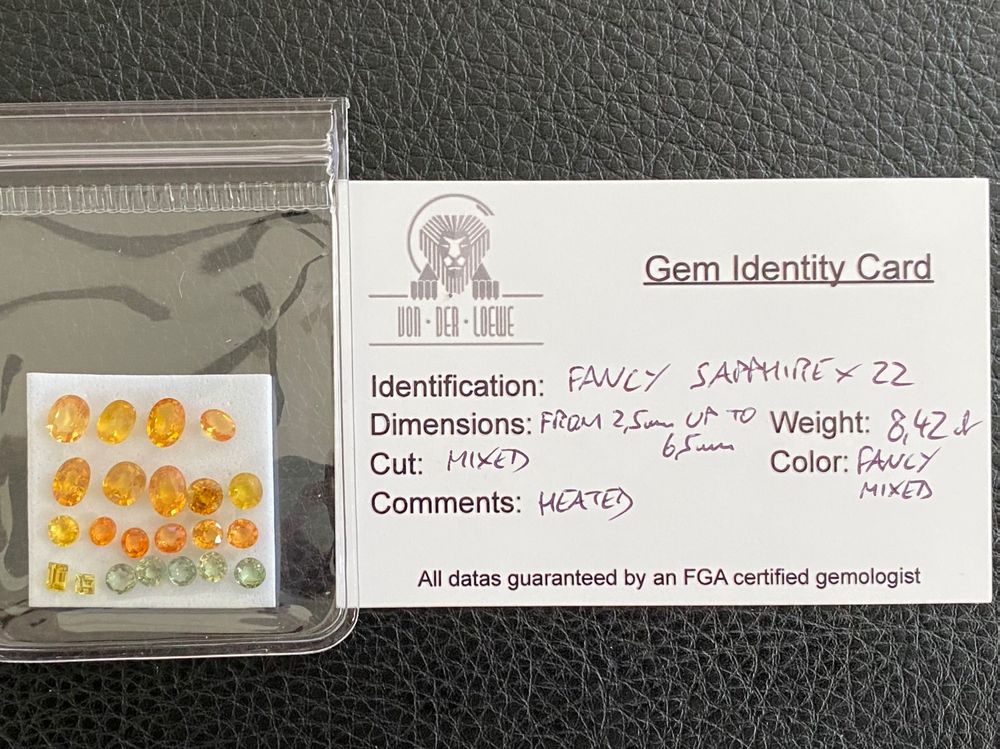 8,42ct SCHÖNES FANCY SAPHIRE SET AUS SRI LANKA MIT ZERT. | Kaufen auf Ricardo