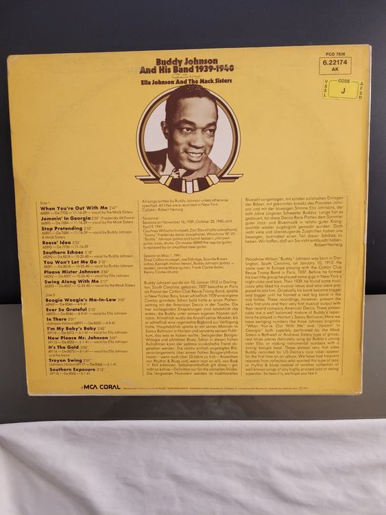 Buddy Johnson And His Band 1939-1940-Featuring Ella Johnson (Gebraucht ...