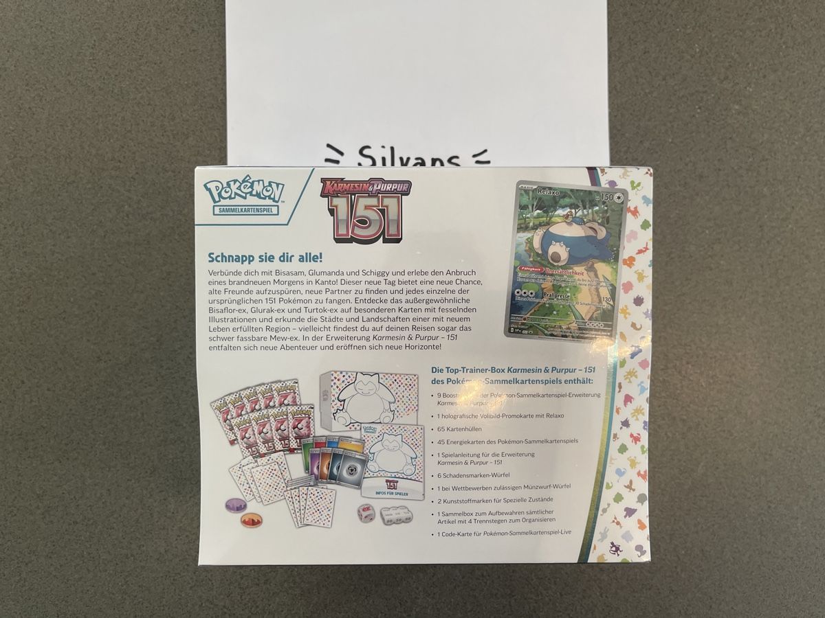 Pokemon 151 Top Trainer Box Karmesin & Purpur Deutsch Sealed (Neu und ...