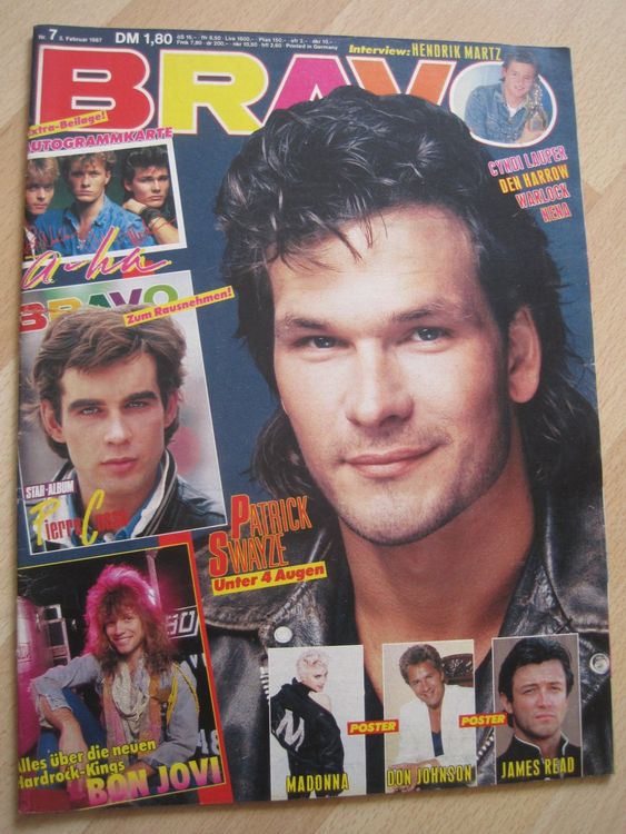 Bravo Nr 7 v 5 Feb 1987 Patrick Swayze J.Read Bon Jovi &&& | Kaufen auf ...