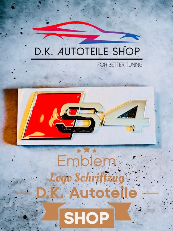 Audi S4 Emblem Schriftzug Logo aus Metall NEU in Rot/Chrom (Neu und ...