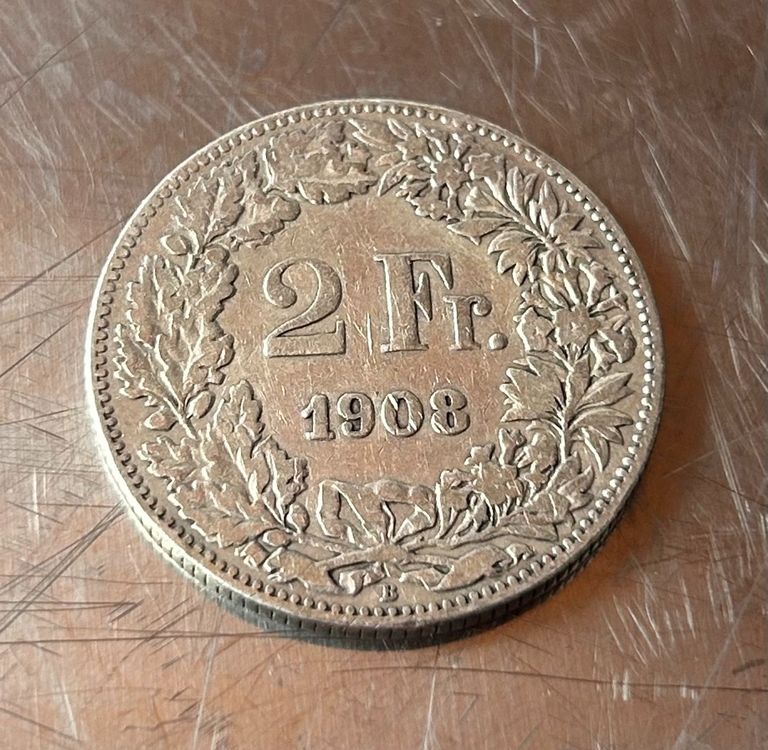 Seltene Silbermünze 2 Franken Helvetia 1908 B Schweiz Münze (Gebraucht) in Birmensdorf ZH für ...