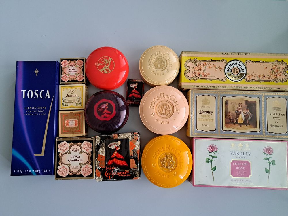 28-teil. Set neue Seifen-/Schalen Yardley/Gallet/Goya/4711 (Neu und ...