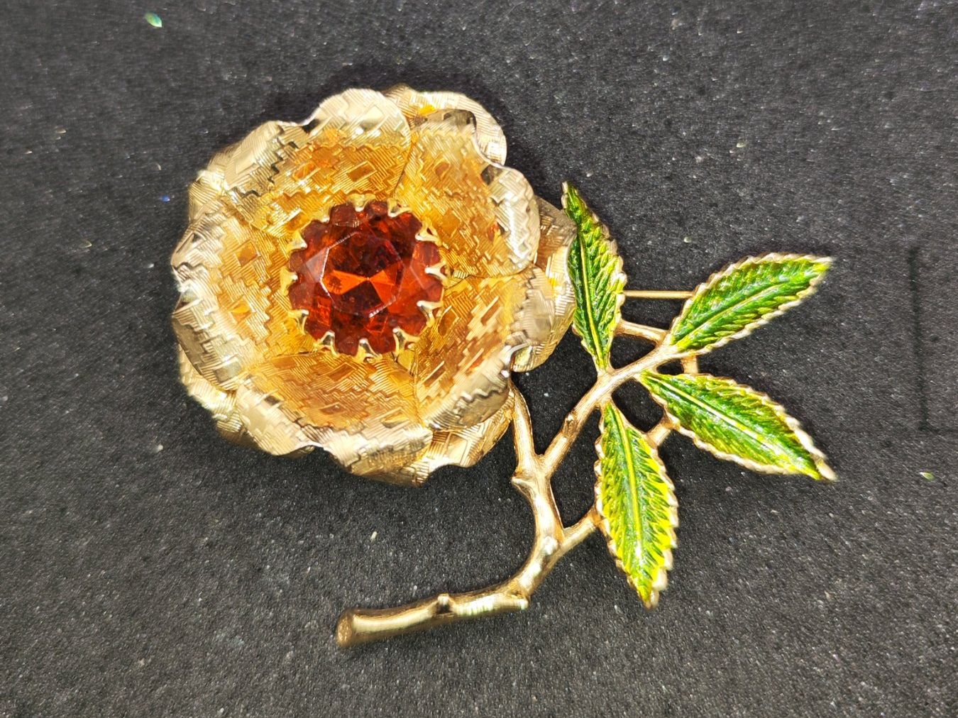 SARAHCOV Vintage Gablonzer XL Brosche Rosen Form Emaill Top (Gebraucht ...