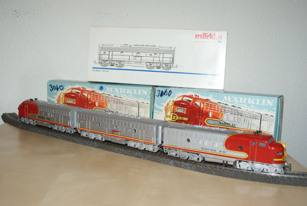 Diesellok -EMD F7- Santa Fee Märklin 3060/4060 + 4063 B-Unit (Gebraucht ...