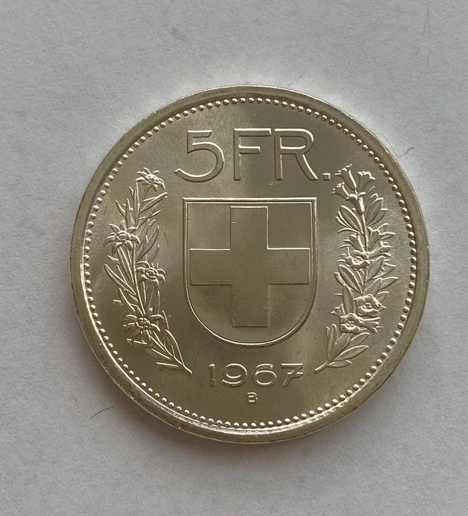 5 Franken 1967 Silber - Schweiz (Gebraucht) in Schlieren für CHF 7 – mit Lieferung auf Ricardo ...