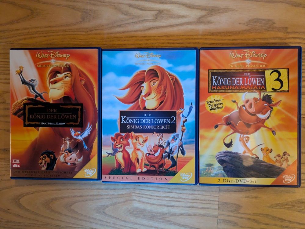 3 DIsney-DVDs: "König der Löwen 1-3" (Gebraucht) in Männedorf für CHF 8 ...