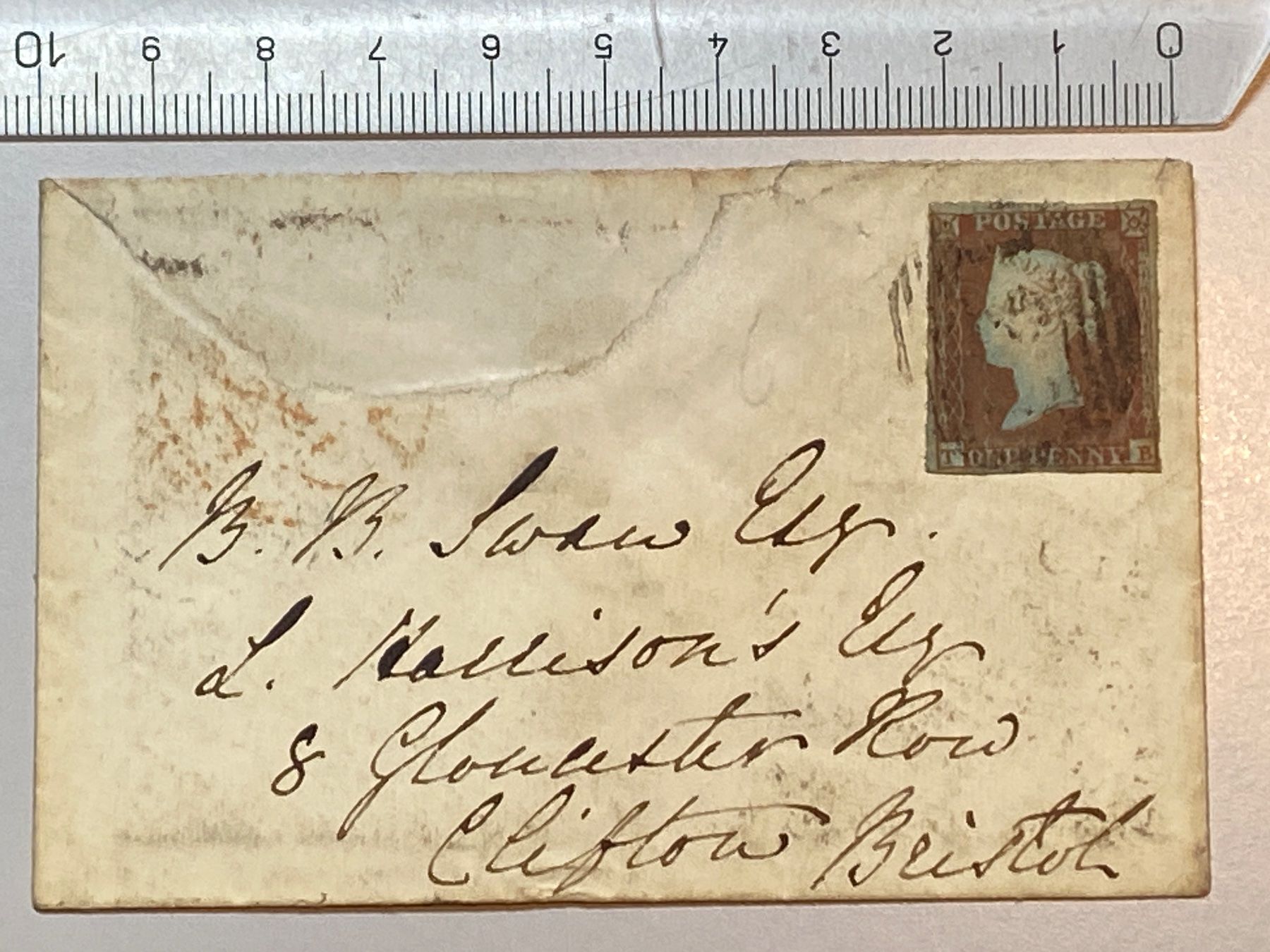 Grossbritannien 1850, 1d Red to Clifton Bristol top Rarität! (Gebraucht ...