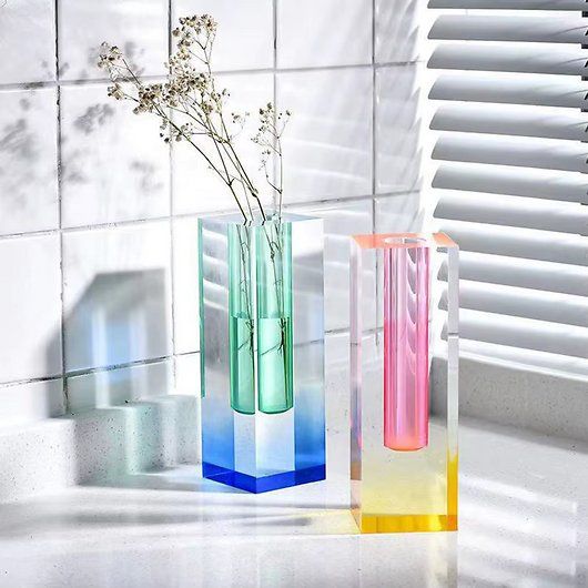 4 Acryl Vasen, bunt, modern, 16cm hoch, Deko Trend (Neu und ...