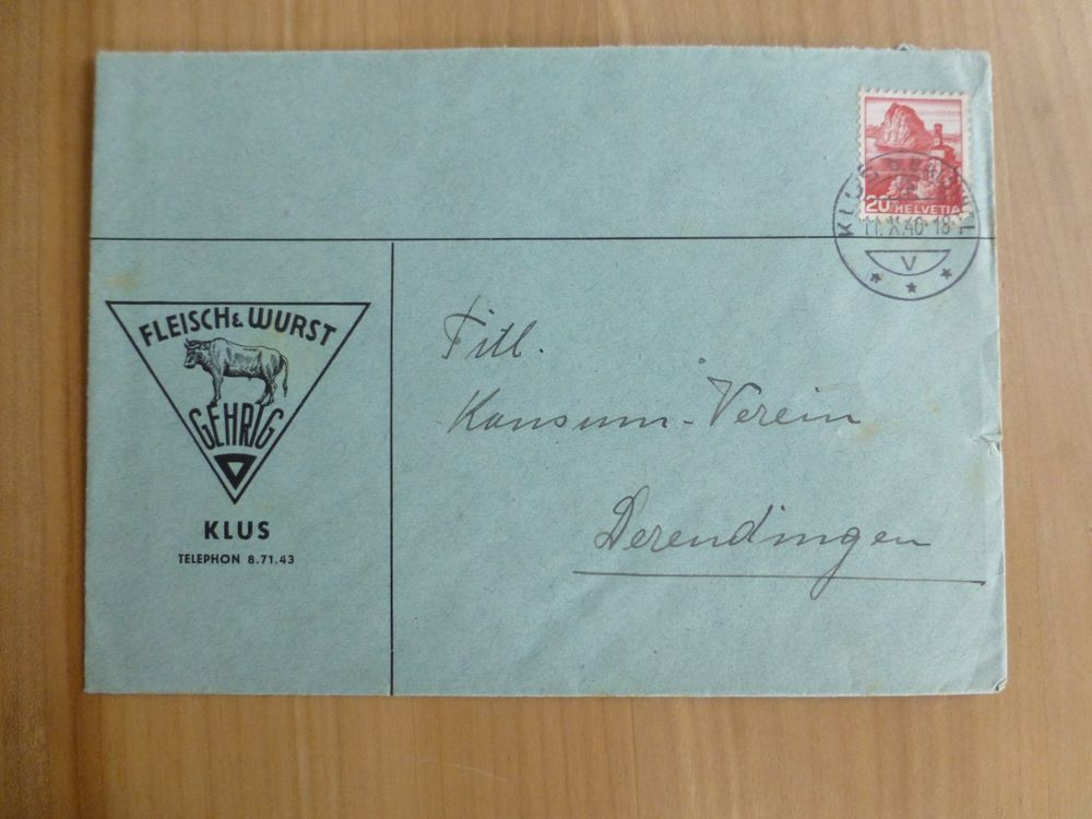 Klus b. Balsthal, Fleisch & Wurst Gehrig Klus 1940 | Kaufen auf Ricardo