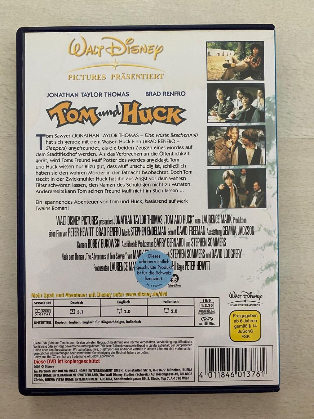 Dvd Tom und Huck (1995) Disney Mit Jonathan Taylor Thomas (Gebraucht ...