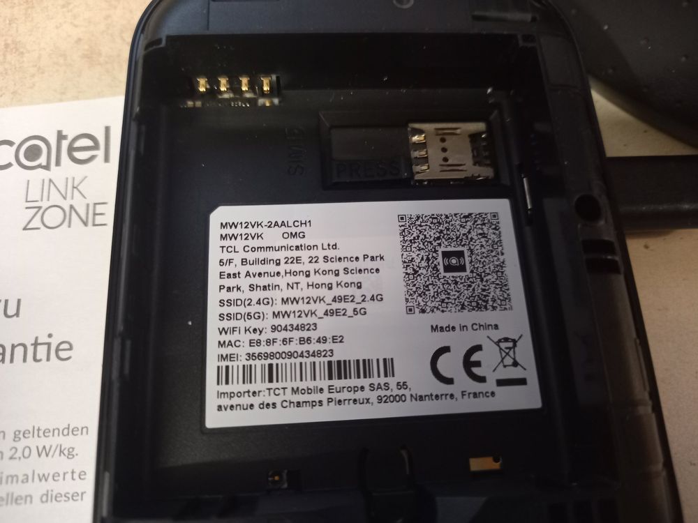Alcatel MW12VK Mobile Hotspot (Gebraucht) in Prez-vers-Siviriez für CHF ...
