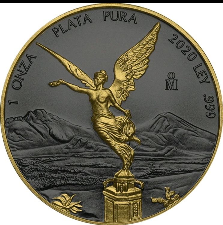 1 OZ Silber Libertad Mexico 2020 mit Goldver. / Lim. 500 Stk (Neu und ...
