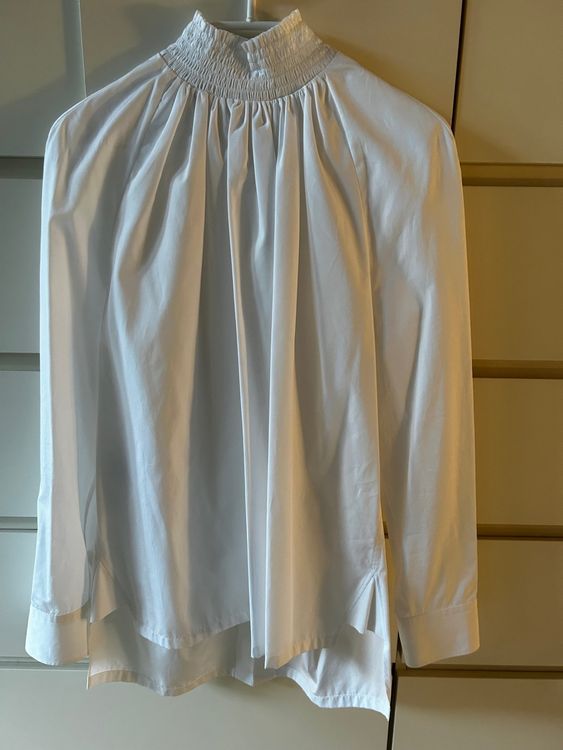Prada Bluse Baumwolle mit gesmoktem Kragen (Neu (gemäss Beschreibung ...