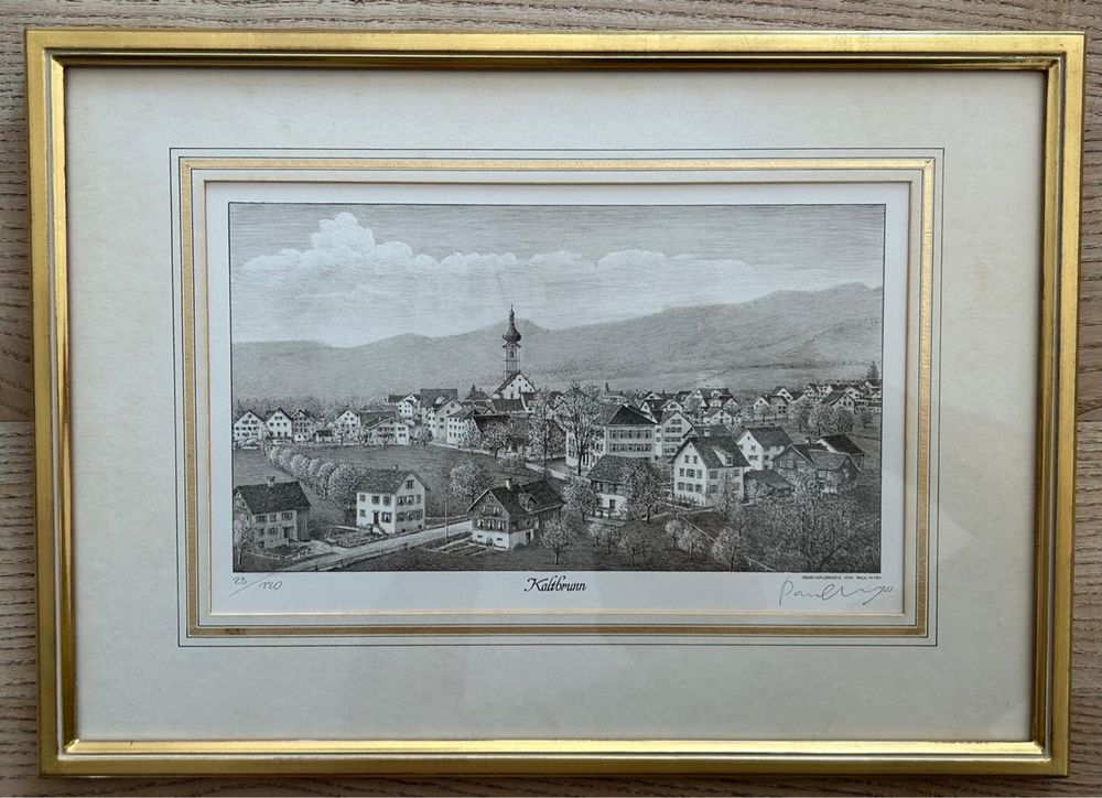 Original Grafik von Paul Wyss, Kaltbrunn um 1900 (Neu (gemäss Beschreibung)) in Goldingen für ...