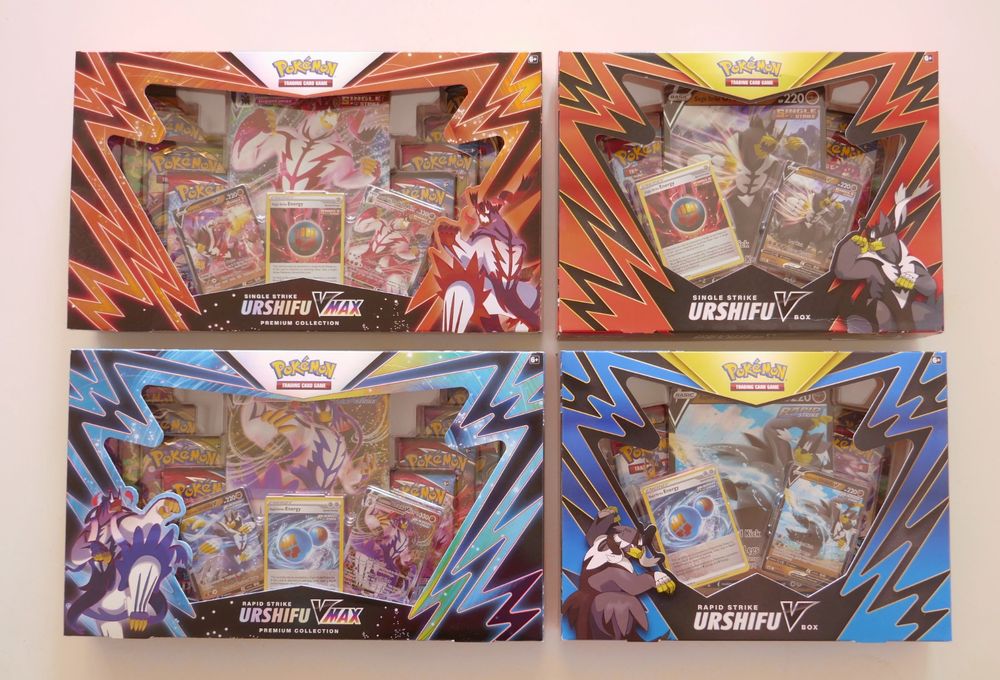 Pokémon 4 boxes Urshifu Vbox & VMAX EN | Kaufen auf Ricardo