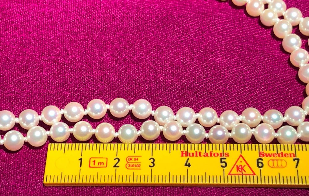 Echte Akoya-Perlenkette endlos 88 cm neu geknüpft/aufgezogen | Kaufen auf Ricardo