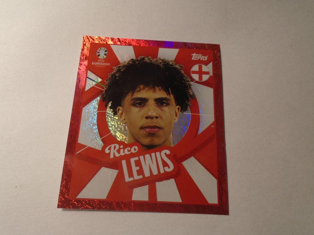 1 TOPPS EM 24 Fusball Bildli Rico Lewis PTW ENG ROT (Gebraucht) in ...