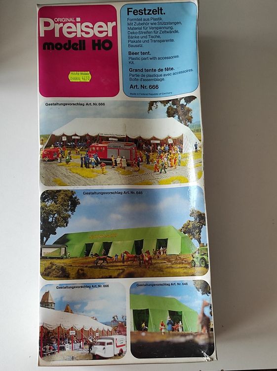 Preiser HO Modellbau Festzelt Bausatz Nr. 666 OVP (Neu (gemäss ...
