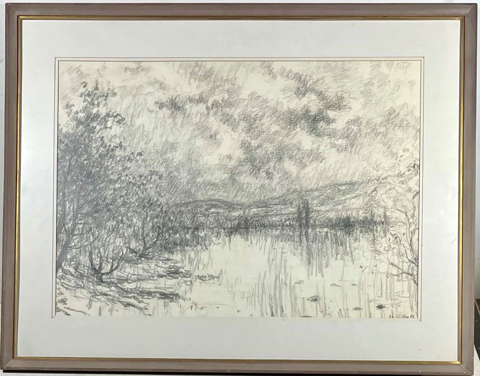 Joseph Zimmermann (1923) Grosse See Ansicht Zeichnung, Hsig. (Gebraucht ...