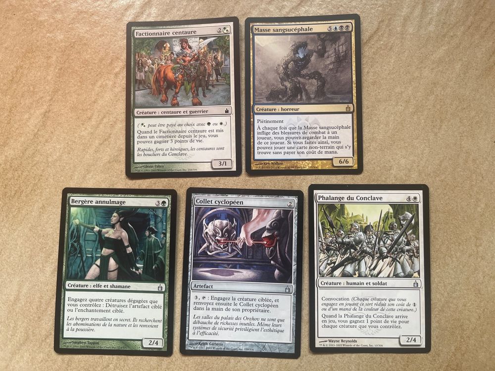 MtG Magic The Gathering 5 cartes françaises (Gebraucht) in Vernayaz für ...