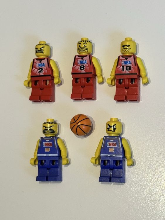 5 x Lego NBA Basketball Spieler Figuren und Ball (Gebraucht) in ...