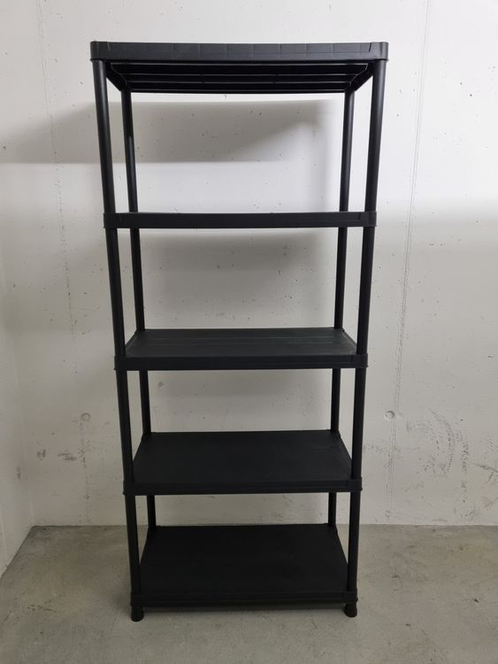 REGAL GESTELL MIT 5 BÖDEN KUNSTSTOFF SCHWARZ (Gebraucht) in für CHF 29 ...