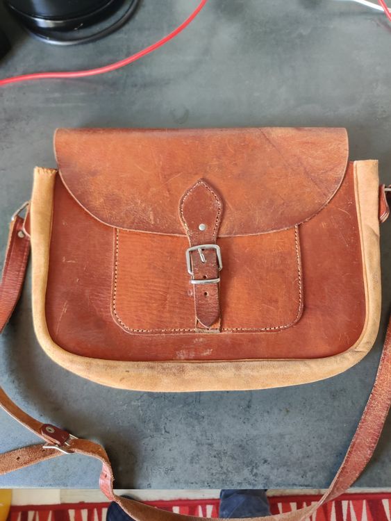 Sac besace en cuir vintage marron 35 par 25 | Kaufen auf Ricardo