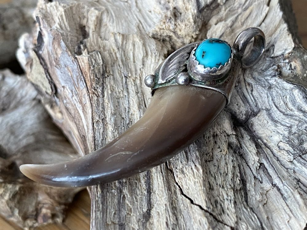 Navajo Anhänger Kralle mit Türkis und Sterling Silber | Kaufen auf Ricardo