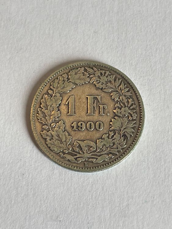 Superbe pièce 1Fr. HELVETIA 1900 en argent (Gebraucht) in Erde für CHF 7 – mit Lieferung auf ...