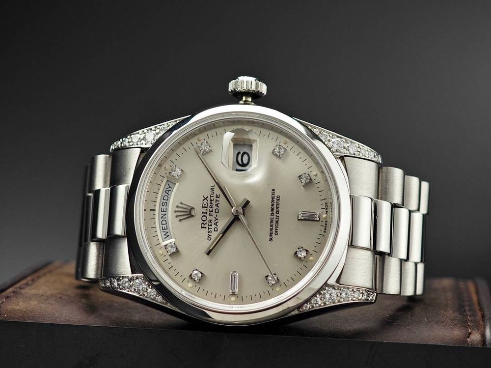 Rolex Daydate réf. 18296 Platinum diamants (D'occasion) à La Corbaz ...