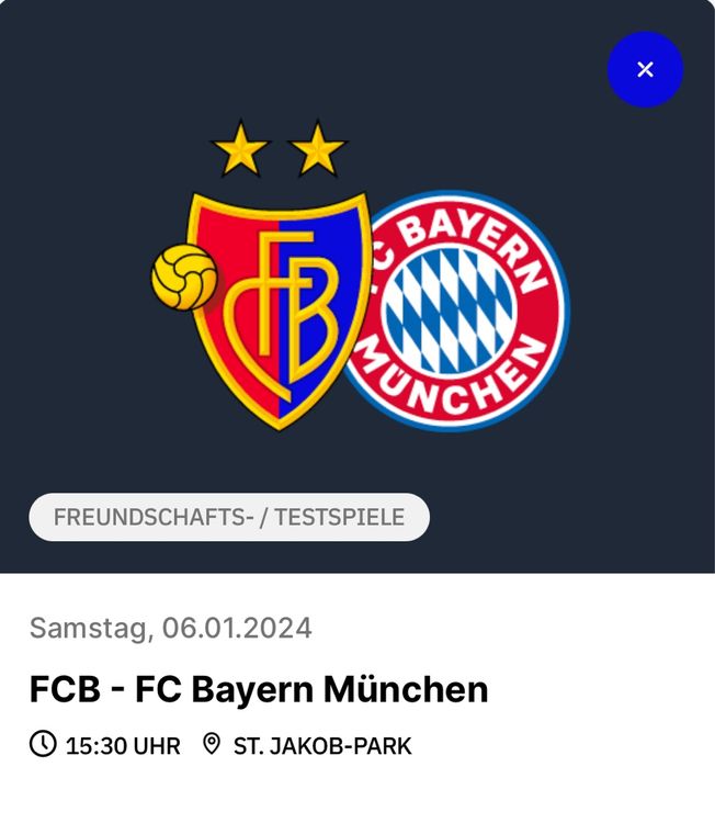 1x Ticket für FC Basel vs FC Bayern München (Neu und originalverpackt ...