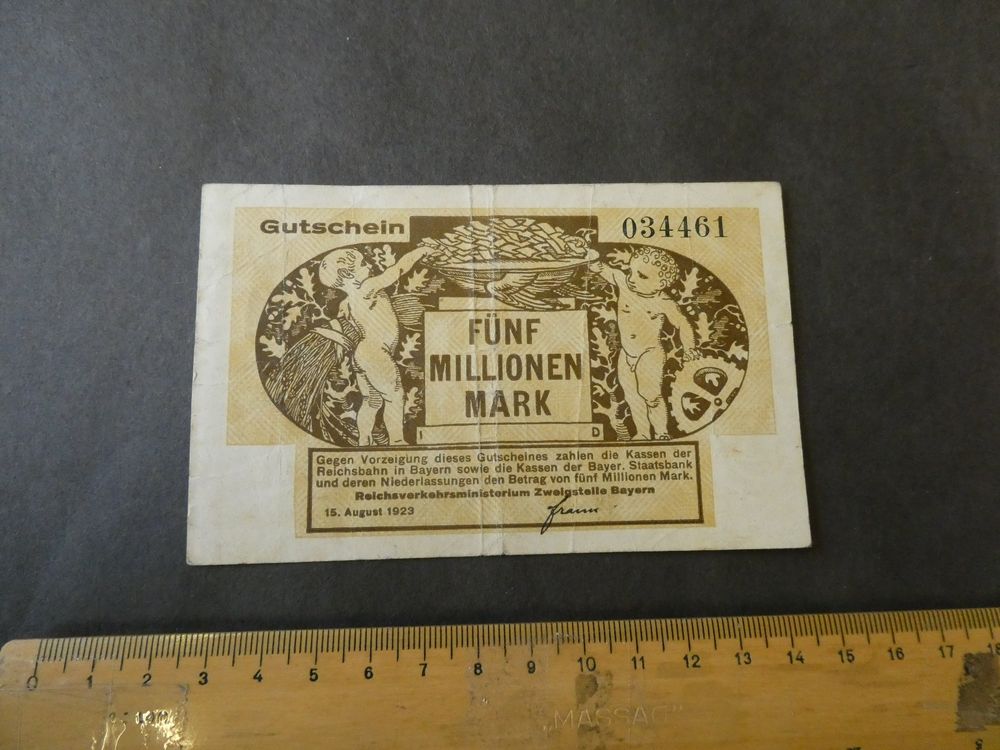 Dt. Reich 1923, 5 Millionen Mark - Reichsbahn | Kaufen auf Ricardo