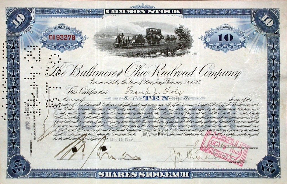 Baltimore and Ohio Railroad Company - 1929 (Gebraucht) in Solothurn für ...
