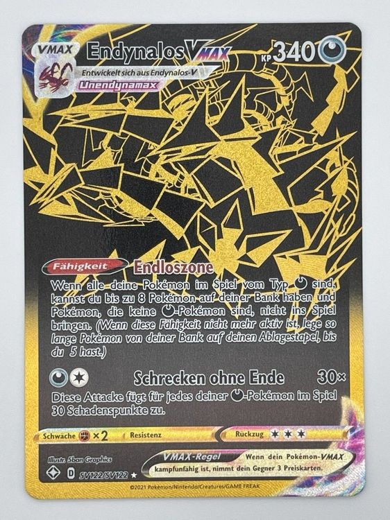 Endynalos VMax SV122/SV122 Gold Secret Rare Shining Fates (Neu (gemäss ...