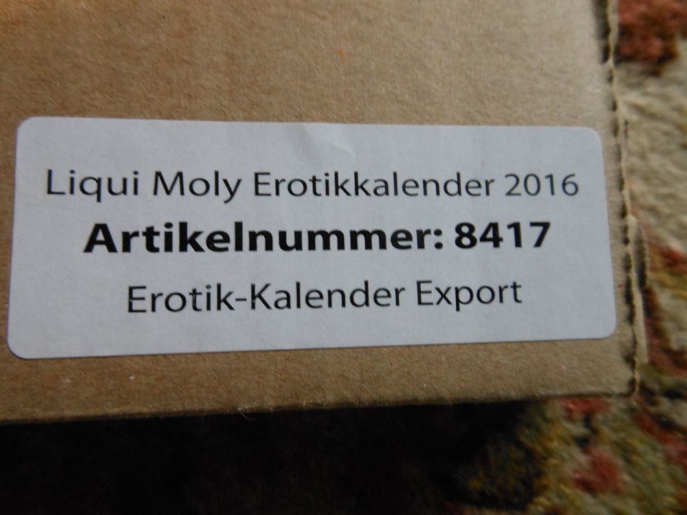 LIQUI MOLY Erotikkalender 2016 (Neu und originalverpackt) in Füllinsdorf für CHF 5 – mit ...