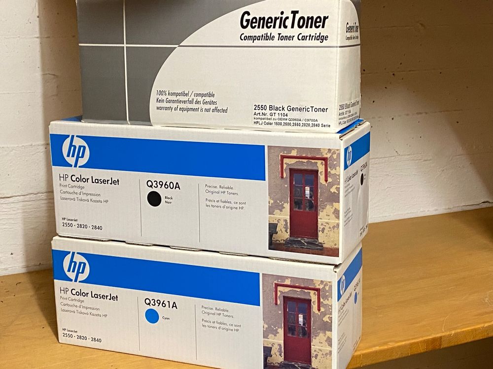 HP Color LaserJet Toner Q3960A/Q3961A &GenericToner 2550 Set (Neu und ...
