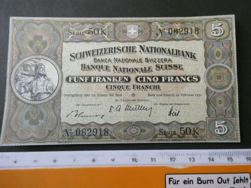 Schweiz 1951 5 Franken (Gebraucht) in Hinterforst für CHF 8 – mit Lieferung auf Ricardo kaufen