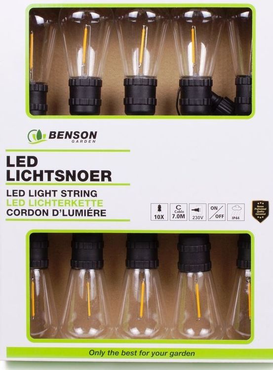 LED Lichterkette /10 Lampen auf 7m Läng /IP44 / 230V. Aktion (Neu und ...