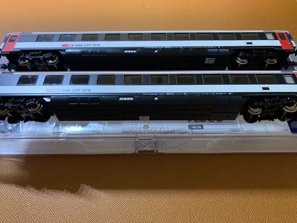 Roco H0 74635 + 74636 EC-Personenwagen 2 Kl. SBB DC Analog | Kaufen auf ...