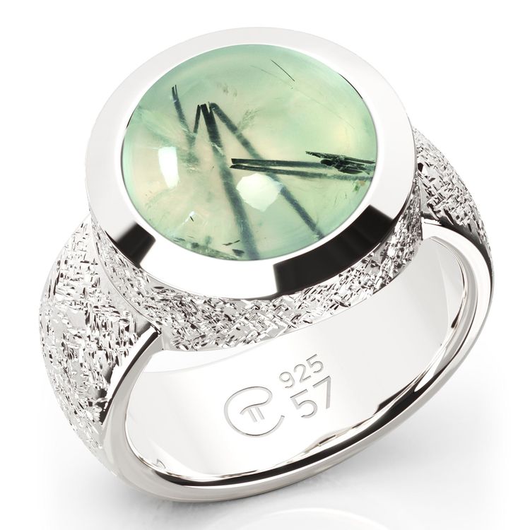 PREHNIT RING 925 Silber Edelstein Grün | Kaufen auf Ricardo