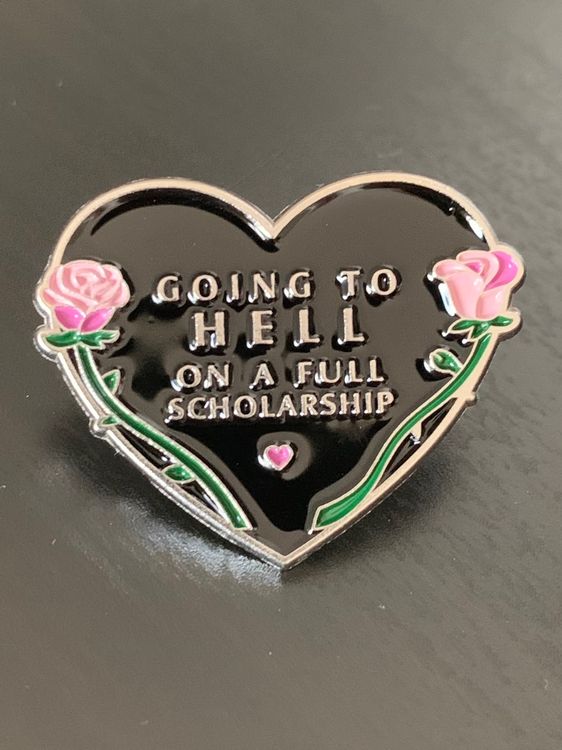Lustiger Pin ' Going to Hell on a full scholarship ' (Neu und ...