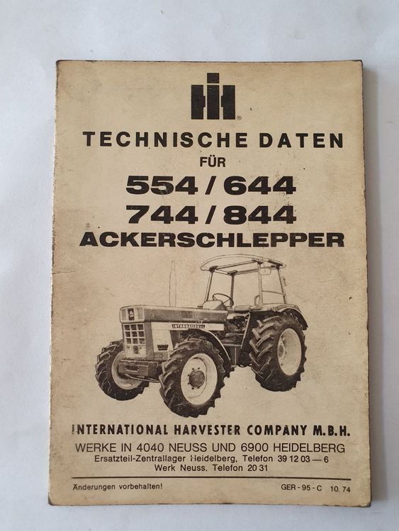 IHC Traktor 554/ 644/ 744/844 | Kaufen auf Ricardo